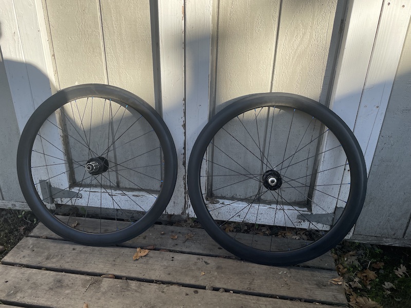Chris King R45 Disc hubs with 45mm Carbon Tubular Rims For Sale