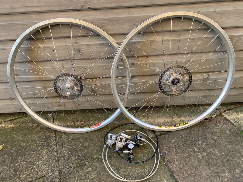 Retro wheelset (36H) Hope hubs and brakes For Sale