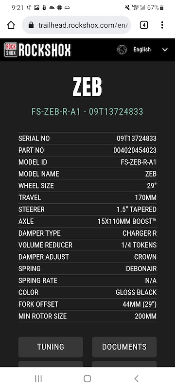 2021 Zeb E Bike fork ridden twice For Sale