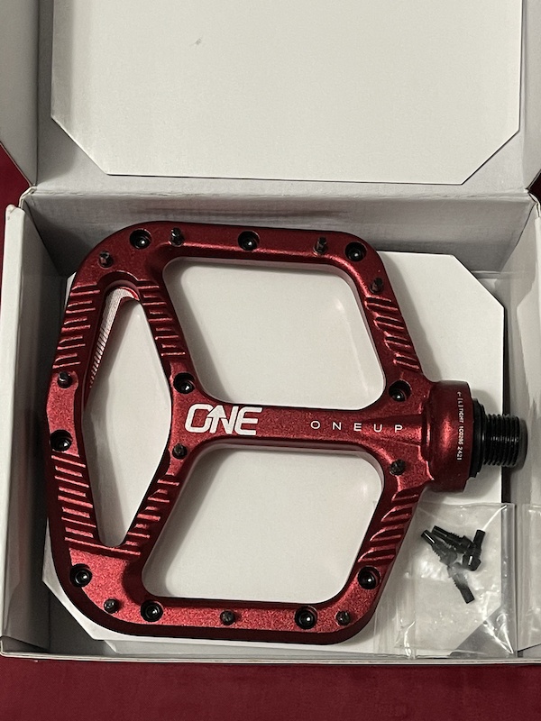 2021 NEW One Up Aluminum Pedal Set OneUp - Red For Sale