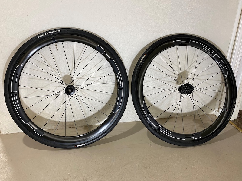 HED Jet 4 Plus wheelset - alum rims, carbon fairing For Sale