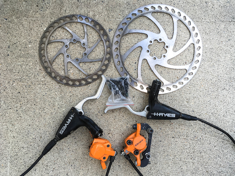2003 ISO Fluorescent Orange Hayes Mag Calipers / Brakeset For Sale