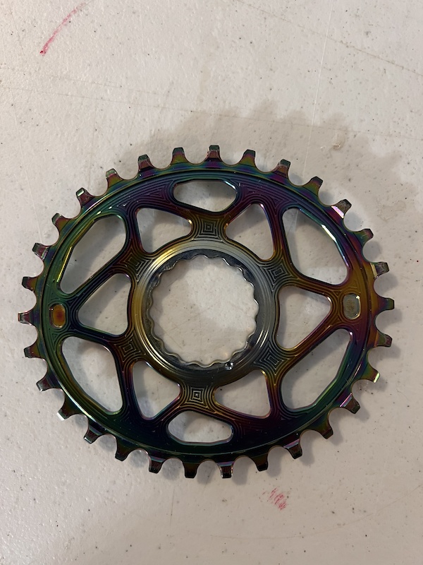2022 Absolute black 30t oval chainring oil slick color For Sale