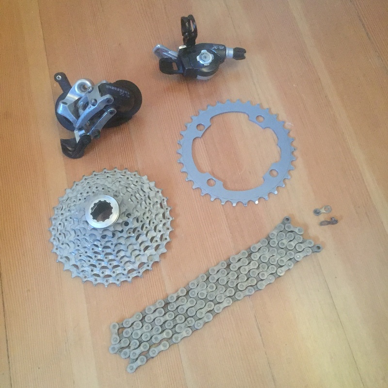 Sram X9 x Shimano XT x Envy 1x9 drivetrain (320) For Sale