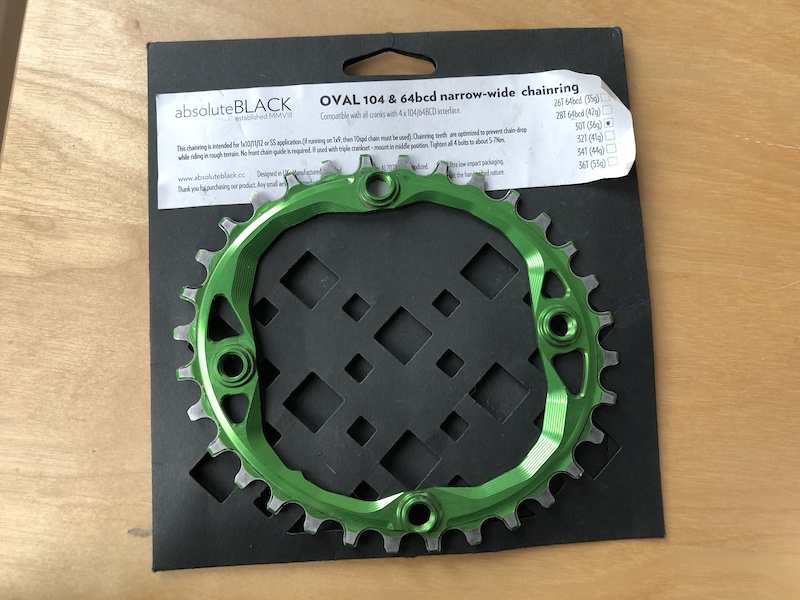 Absolute Black 104BCD oval 32T chainring For Sale