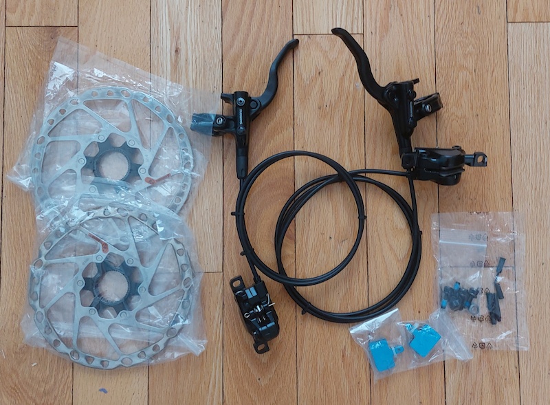 2021 Shimano M4100 / MT501 Brake Set w/180mm Rotors For Sale