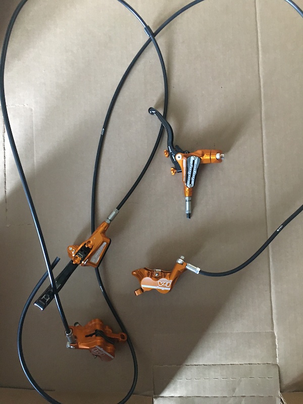 Hope tech E4 and V4 brake set with rotors For Sale