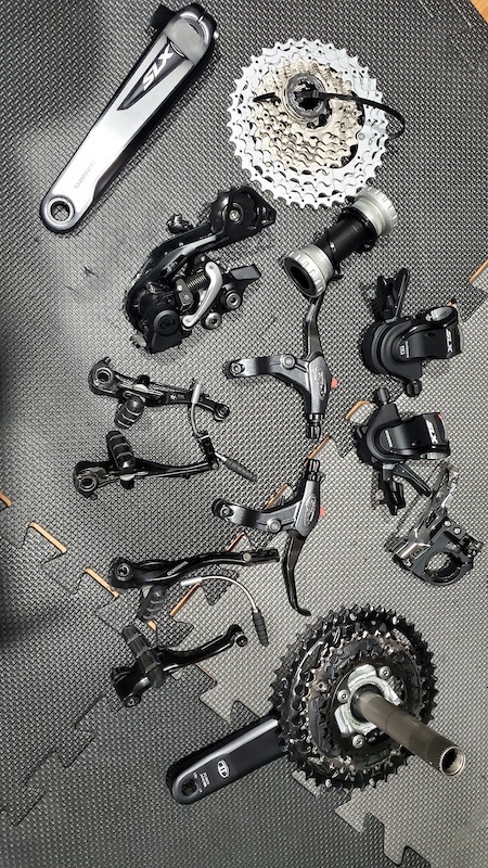 Shimano slx deore 10 speed rim brake group For Sale