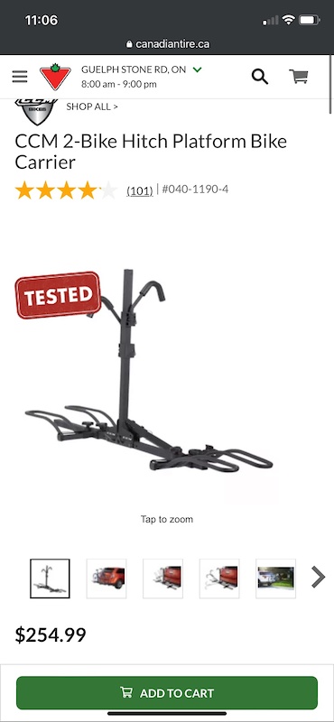 2021 CCM Two Bike Hitch Bike Rack For Sale