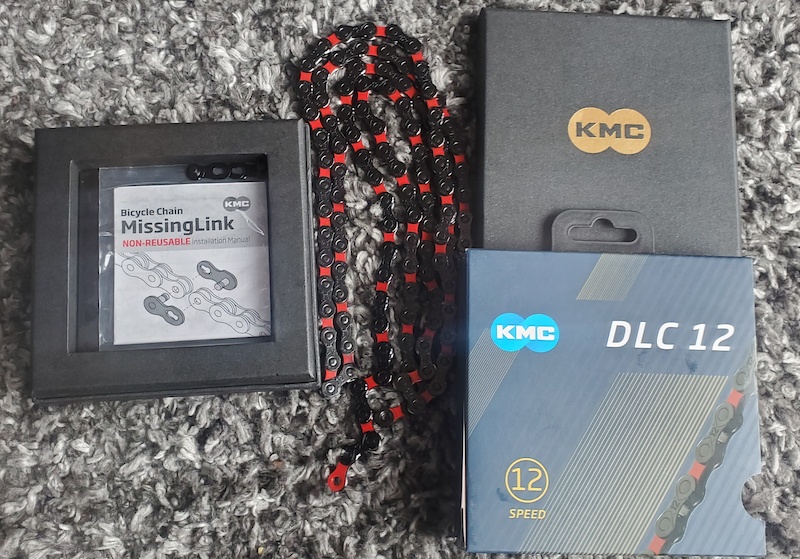 2022 KMC DLC 12 Black/Red 12-speed chain For Sale