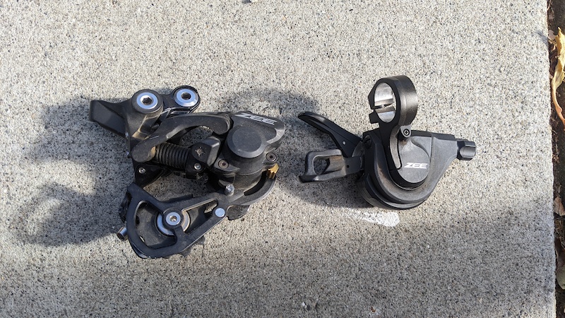Shimano Zee 10 speed shifter and derailleur For Sale