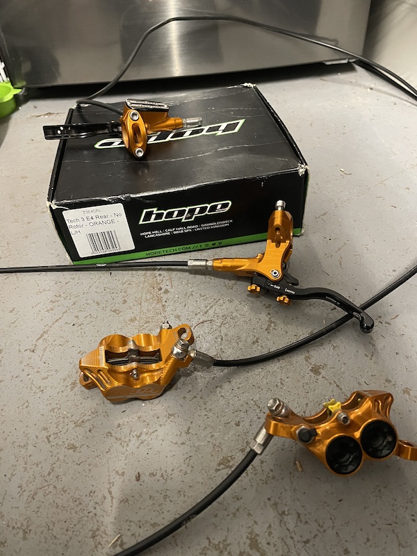 Hope E4 Orange with black 200mm discs For Sale