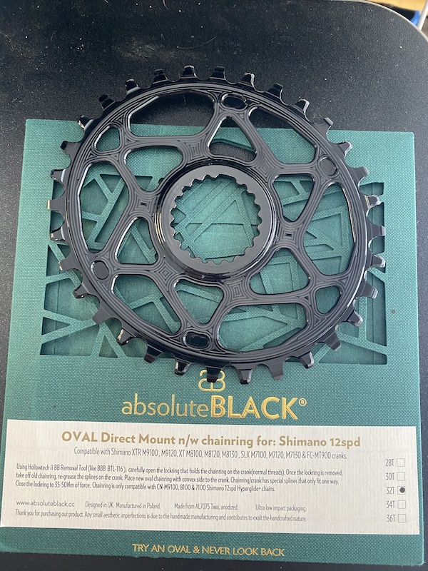 2022 Shimano 12 Speed Absolute Black Oval Direct Mount For Sale