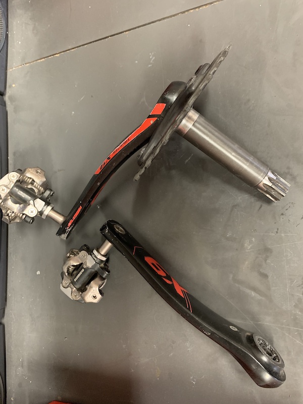 SRAM x9 cranks with XT pedals For Sale