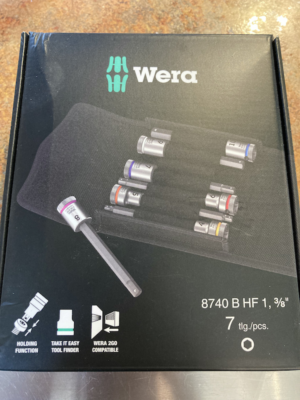 2021 Wera 8740 B HF 1, 3/8" Hex Socket Set For Sale
