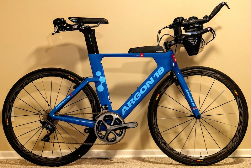 2018 Argon 18 E117 Tri with Tubeless Mavic Carbon wheels For Sale