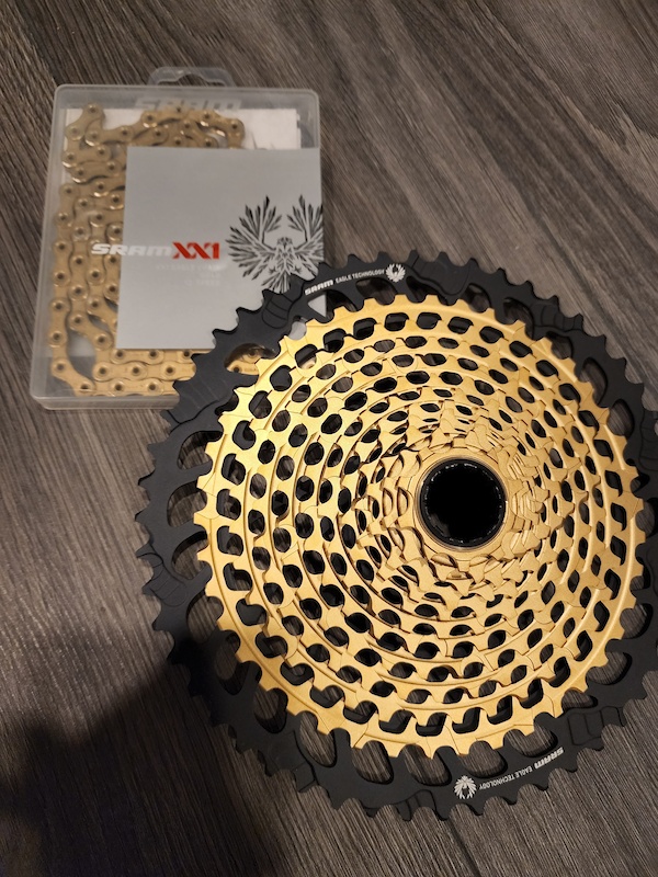 2022 New SRAM XX1 cassette and chain 10-52 GOLD For Sale