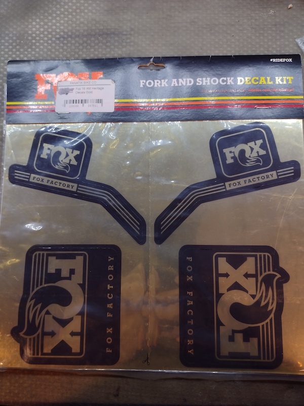 2016 Fox Factory Gold Decal Set (Front/Rear) For Sale