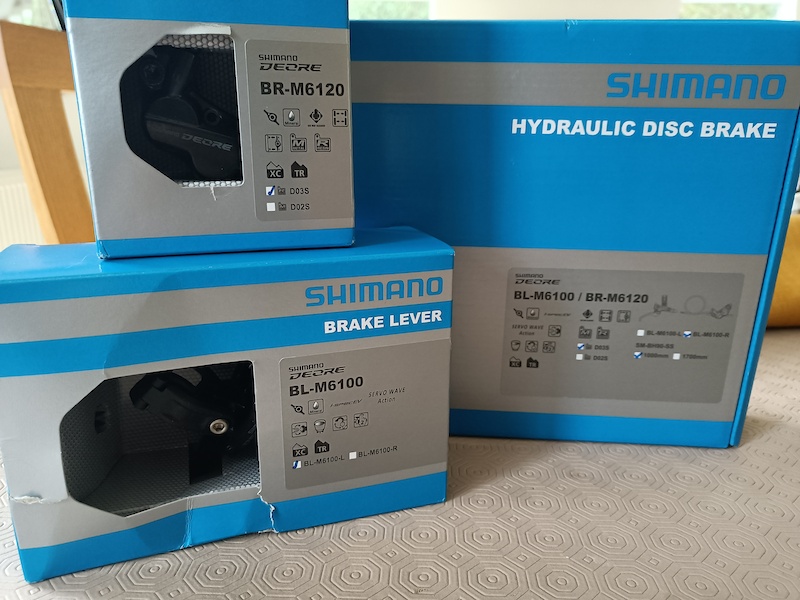 2022 Shimano Deore BL-M6100 / BR-M6120 4 pot brake set For Sale