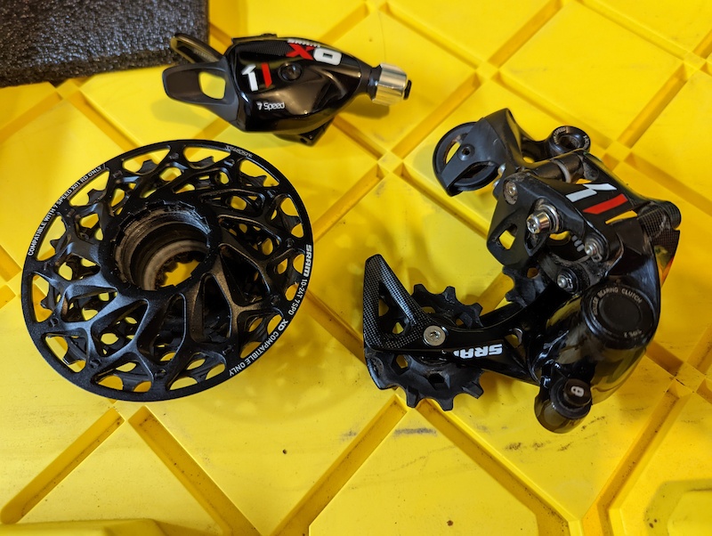 Sram XO DH 7 Speed Cassette , Shifter & Derailleur For Sale