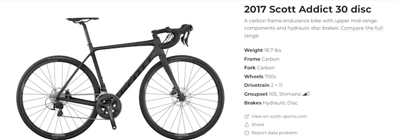 2017 Scott Addict 30 Disc For Sale
