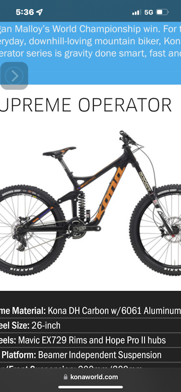 2016 Iso small kona operator For Sale