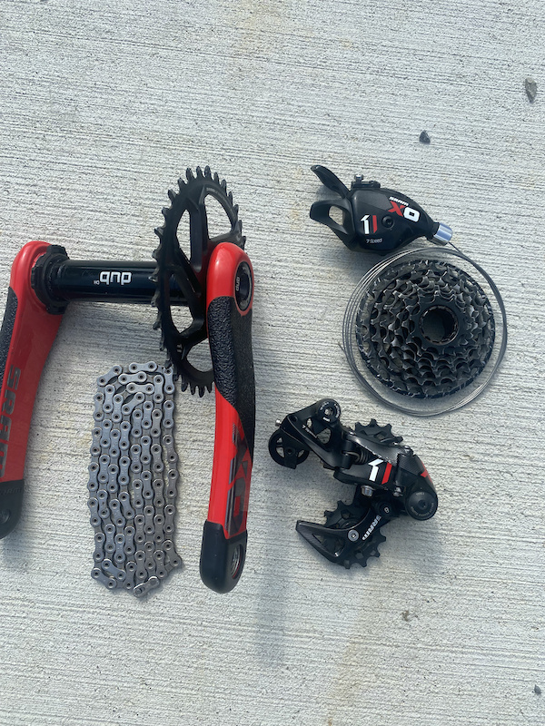 2019 Sram xo 7 speed groupset + cranks For Sale