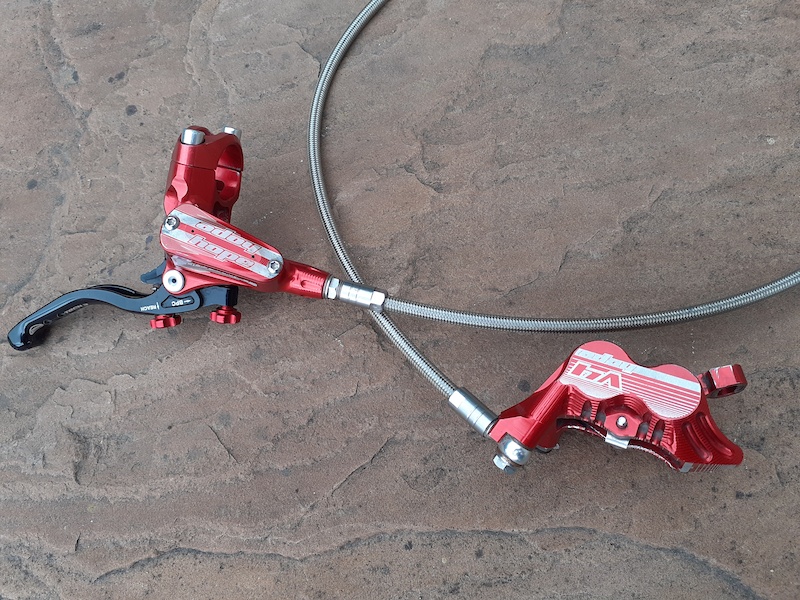 Hope Tech 3 V4 Front brake with braided hose. For Sale