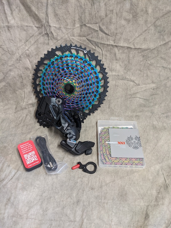 2022 XO AXS Upgrade Kit w. XX1 Rainbow Cassette Chain For Sale