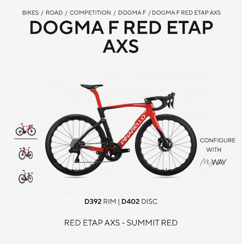 2022 Pinarello Dogma F Red Etap AXS Summit Red For Sale