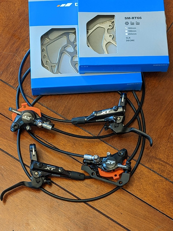 2021 NEW Shimano XT BR-M8100 brake set w/160/180 rotors For Sale
