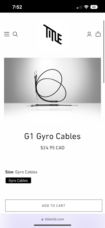 2022 Title G1 gyro cables For Sale