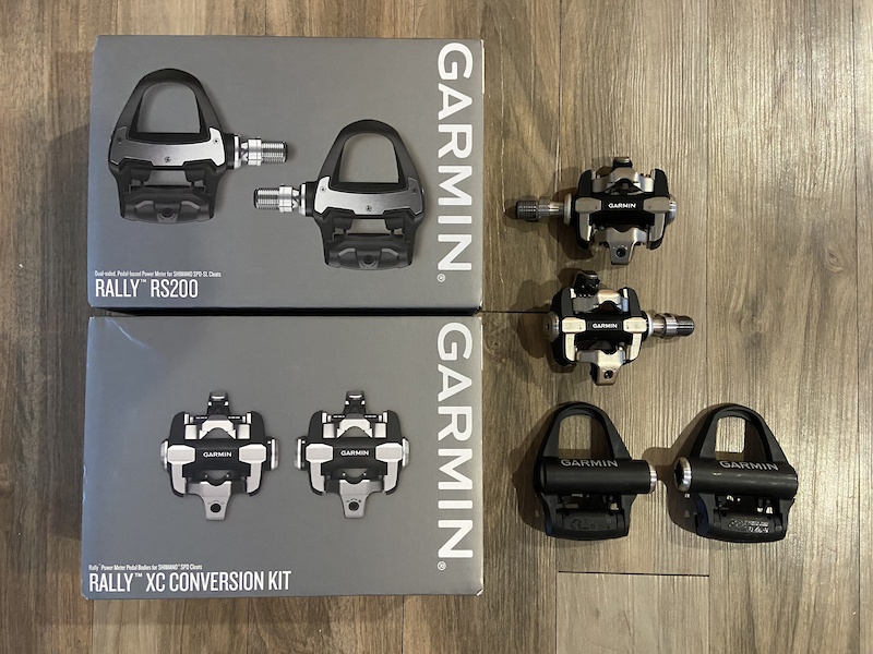 2022 Garmin Rally RS200 Power Meter Pedals w XC200 Kit For Sale