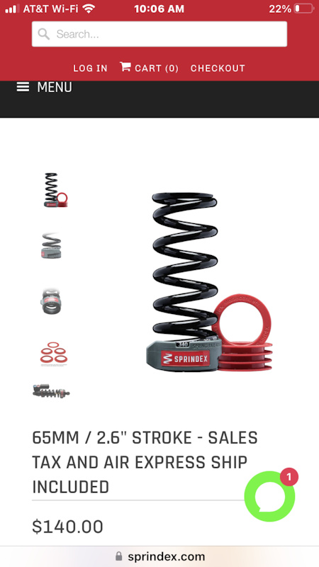 2022 Sprindex adjustable coil spring 500-550 Lb new For Sale
