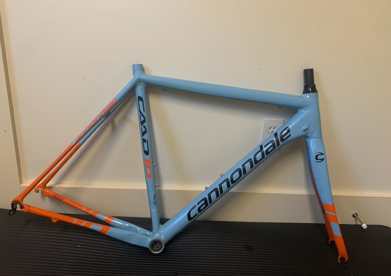 2012 CAAD10 54cm frameset - blue and orange For Sale