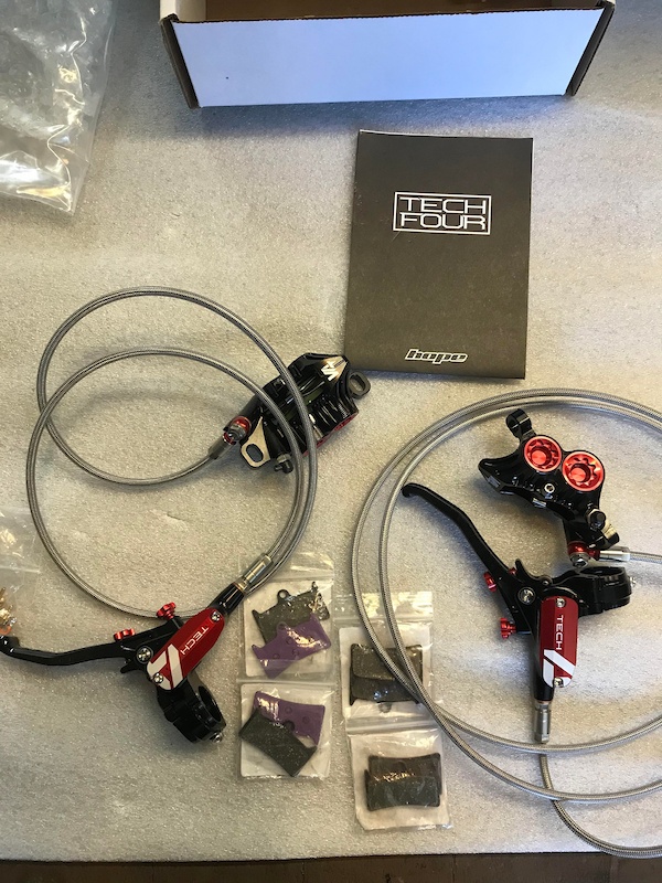 2023 Hope Tech 4 V4 Disc Brake Set Front / Rear NEW For Sale