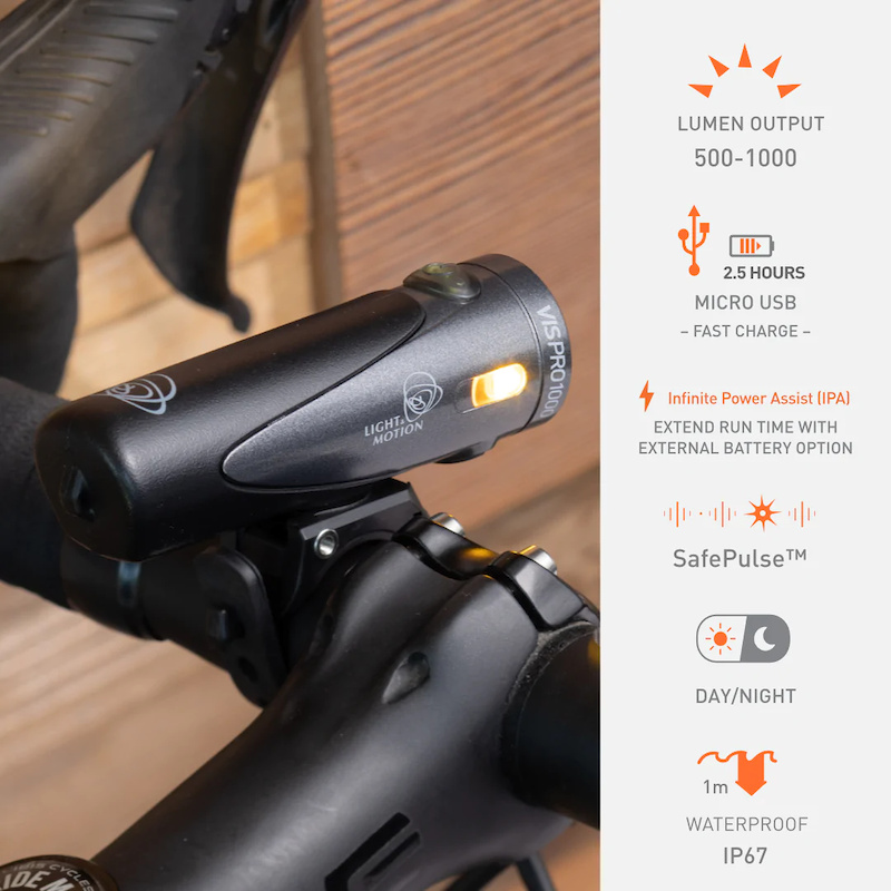 Light & Motion Vis Pro 1000 Headlight For Sale