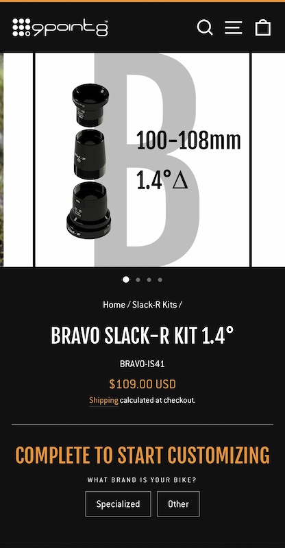 2022 9point8 Slack-R integrated angle headset 1.4 Degree For Sale