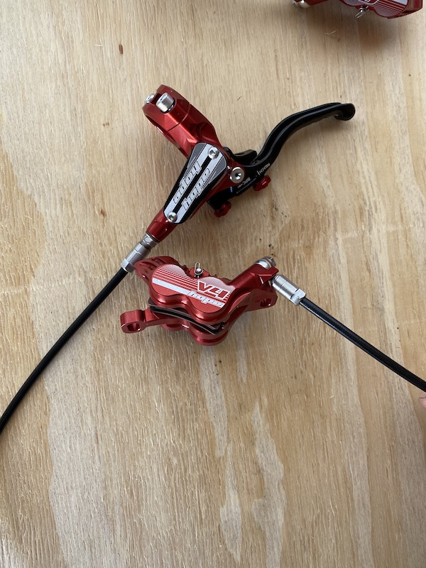 2021 Hope Tech V4 Front and E4 Rear Brakeset Red For Sale