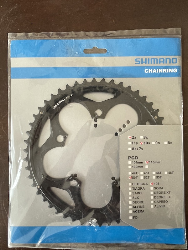 2022 Shimano 105 Chain Ring 5-Bolt 50T 110PCD 10SPD For Sale
