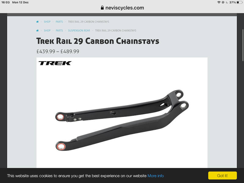 2020 Trek Rail Carbon Chain Stay For Sale