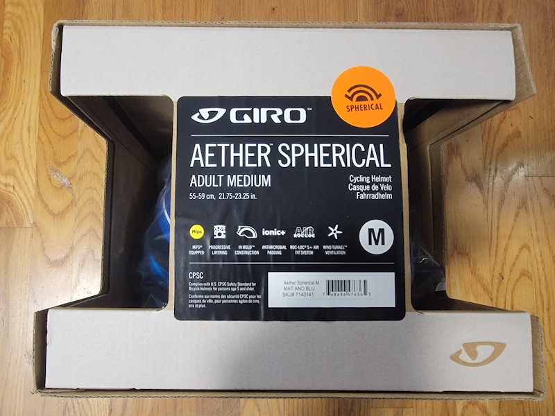 2022 Giro Aether Spherical Matte Ano Blue Medium For Sale