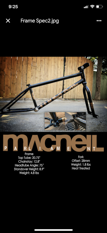 Macneil Bmx Logo 2018 New Cond. Macneil Parliament, Kink Fork, HS, Fed