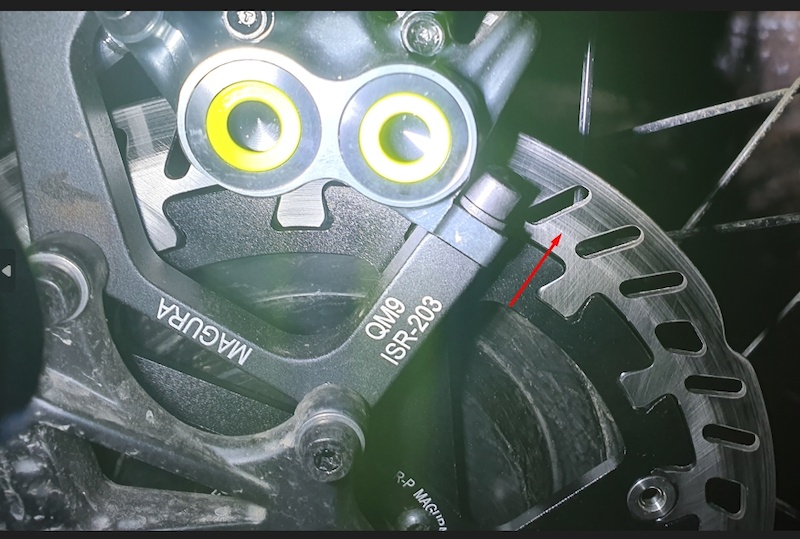 Magura Brake caliper is sitting to high with a 203mm rotor and a QM9 ...