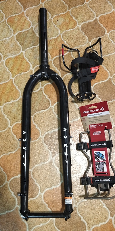 Surly Krampus fork, boost, with cargo cages For Sale