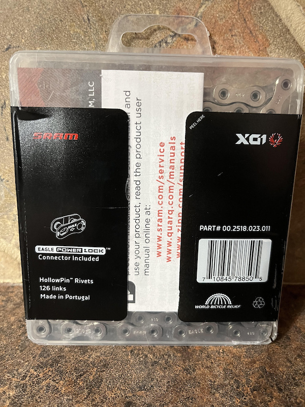 2022 SRAM X01 Eagle Chain - 12 Speed, 126 Links, Silver For Sale