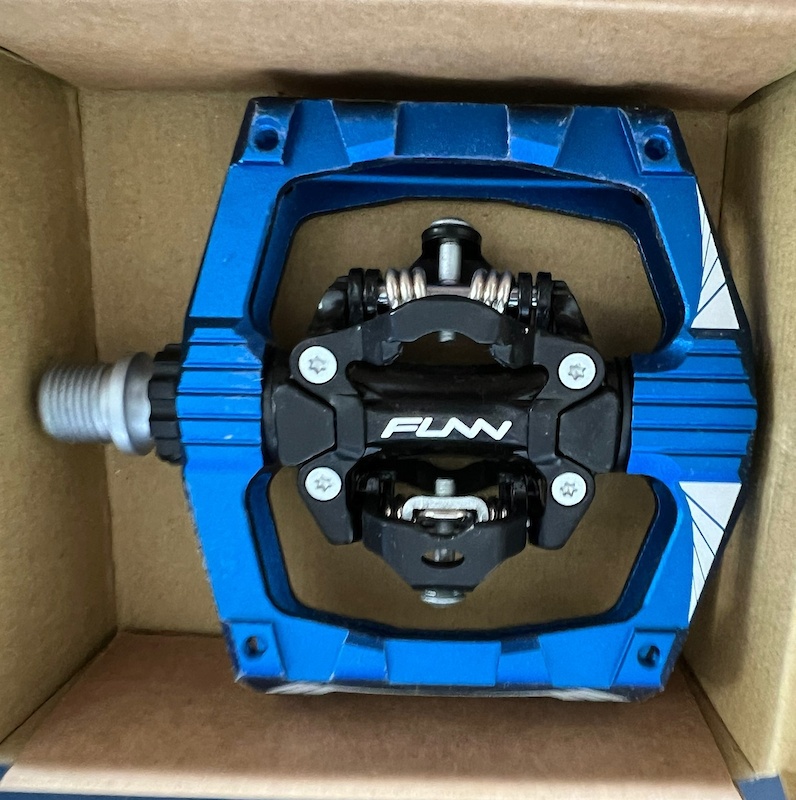 2021 FUNN Ripper Clipless Pedals Blue / Green / Orange For Sale