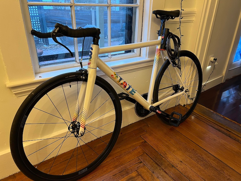 2022 State Bicycle- Undefeated Track - Pearl / Tie-Dye For Sale