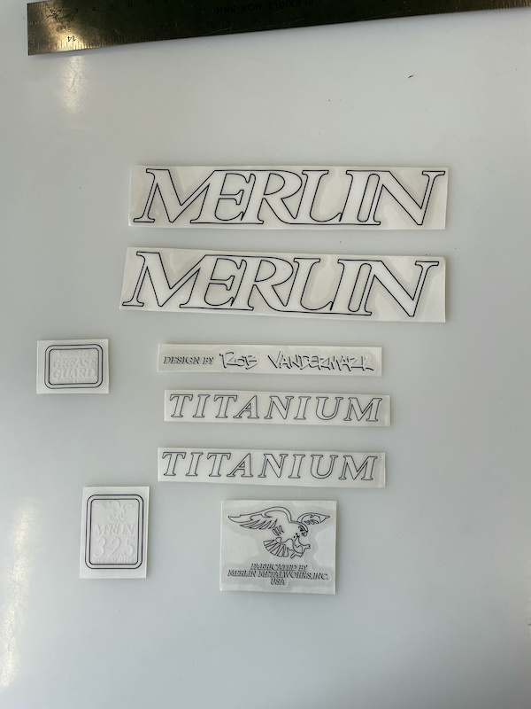 MERLIN TITANIUM REPODUCED DECALS For Sale