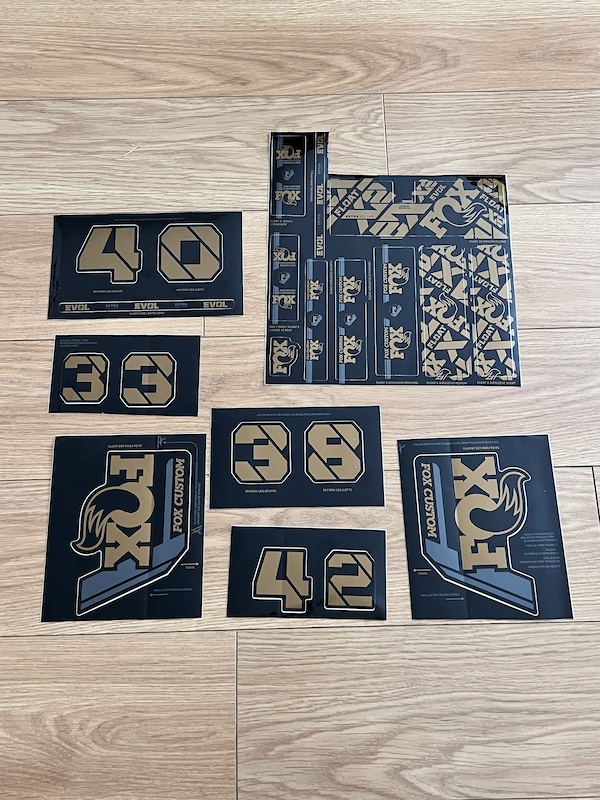 Fox fork and shock sticker decal kit - KASHIMA gold For Sale